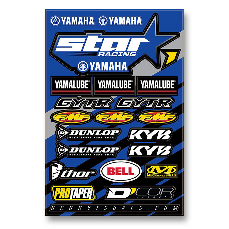 Planche de stickers Team Yamaha Star Racing - D'COR Vis - FX MOTORS Planche de stickers Team Yamaha Star Racing - D'COR Vis - FX MOTORS