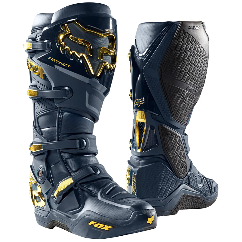 Bottes Motocross Fox Racing Instinct Bleu Marine/Or LE 2019 - FX MOTORS