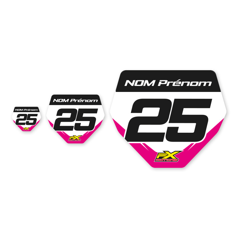 Lot de Stickers Plaque Cross Personnalisable - FX MOTORS